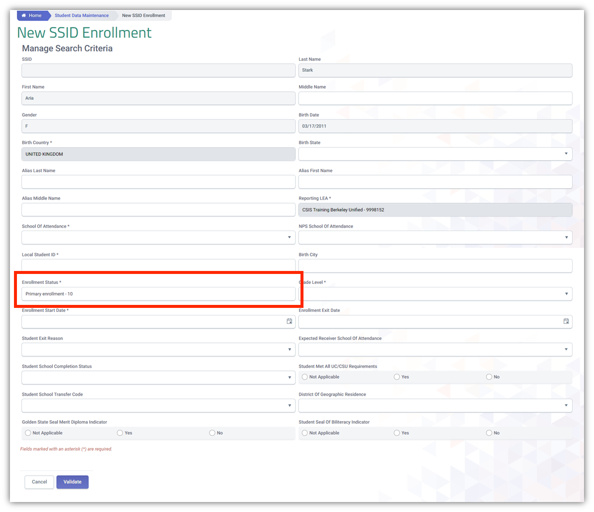 Reporting Secondary Enrollments/NPS in CALPADS