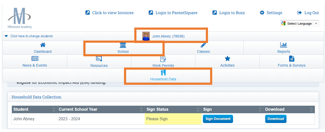 Parent Portal: How to Sign HDC Forms