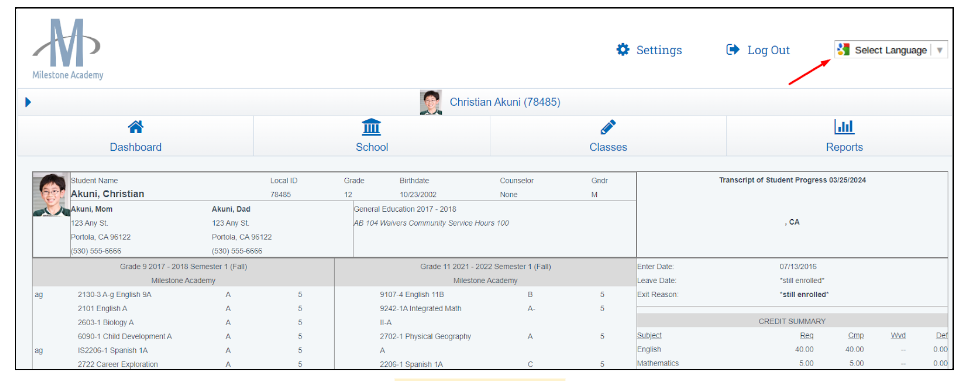 Admin/Teacher SIS: Student/Parent Portal Overview