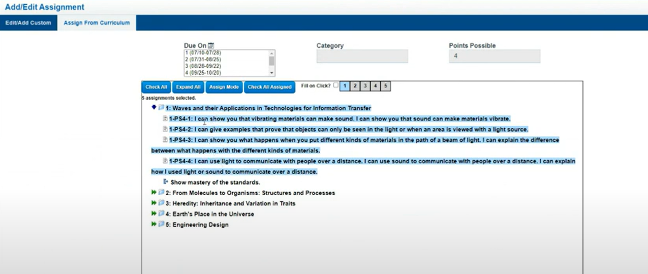 Report Cards Admin: Standards Based Setup