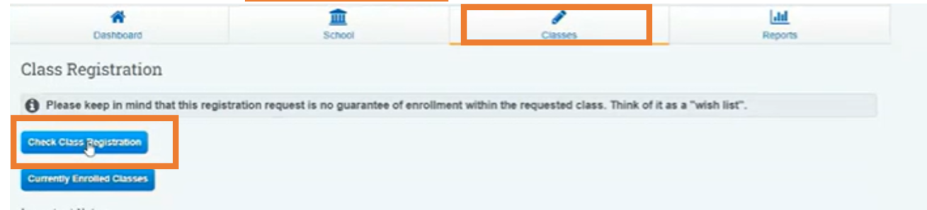 Class Registration: Student Process