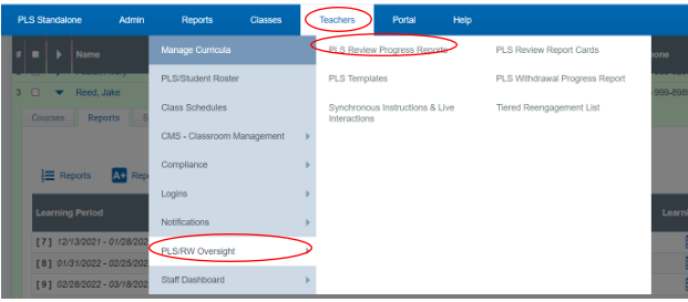 PLS Progress Reports