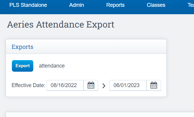 PLS: Aeries Attendance Export